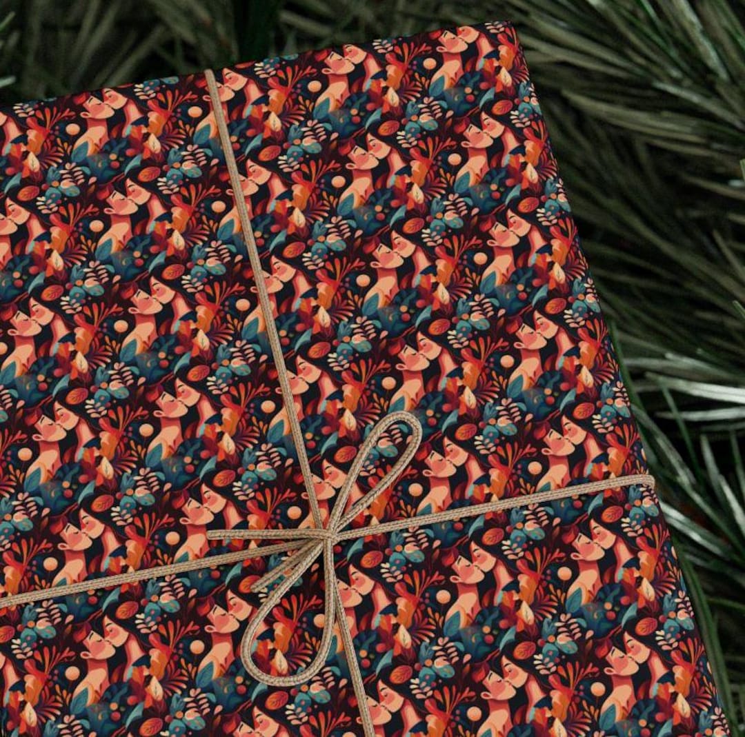 Gift Wrap, Couple Kissing Design Gift Wrap for Valentine's Day and ...