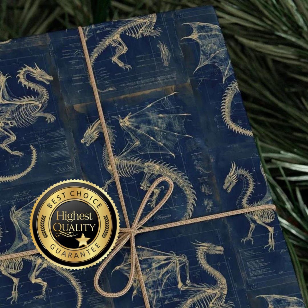 Westeros Dragon Wrapping Paper Dragon Lover Gift Wrap Birthday ...