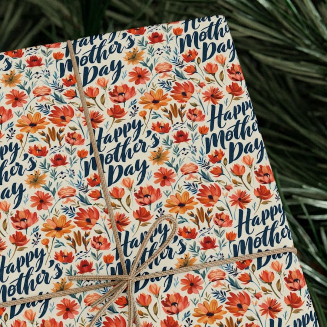 Mother's Day Wrapping Paper Vintage Mom Gift Wrap Mother's Day Gift ...
