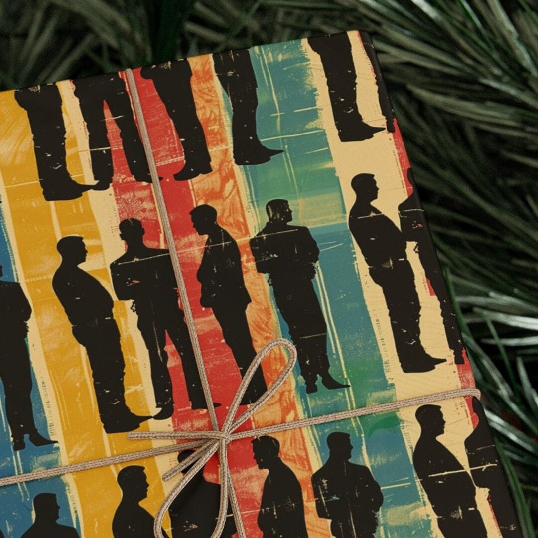 Professional Men Wrapping Paper Ink Block Print Men Gift Wrap for ...