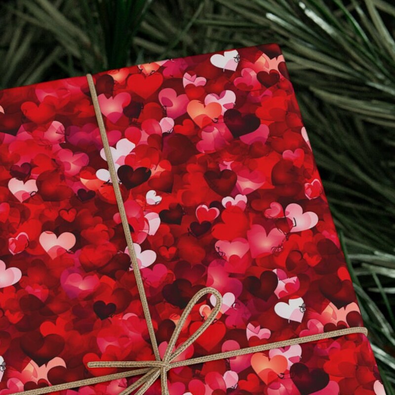 Hearts Wrapping Paper - Etsy