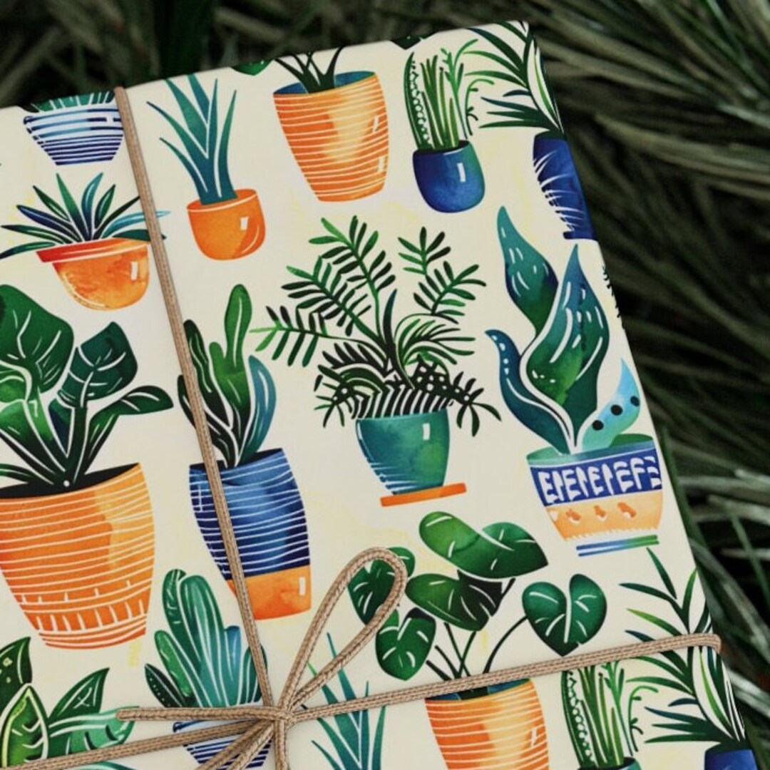 Gardener Gift Wrapping Paper Houseplant Gift Wrap Present Paper for ...