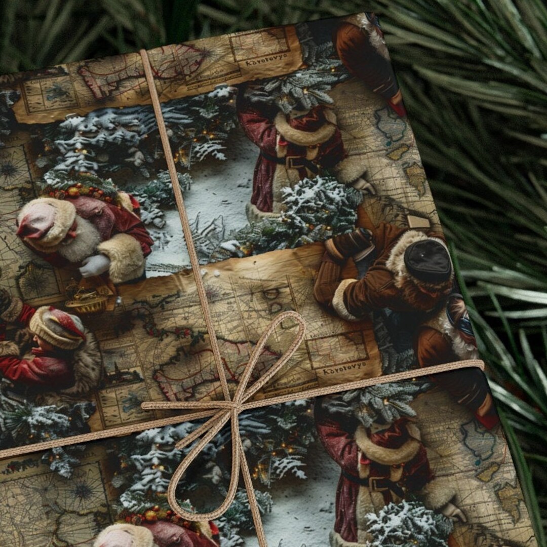 Elf Gift Wrapping Paper Festive Holiday Christmas Wrapping Present ...