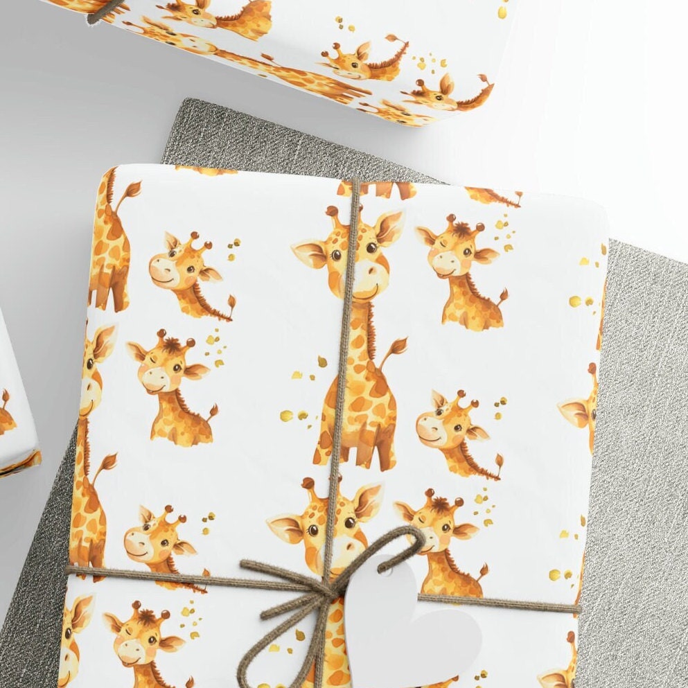 Adorable Baby Giraffe Wrapping Paper Baby Shower Gift Wrap Perfect for ...
