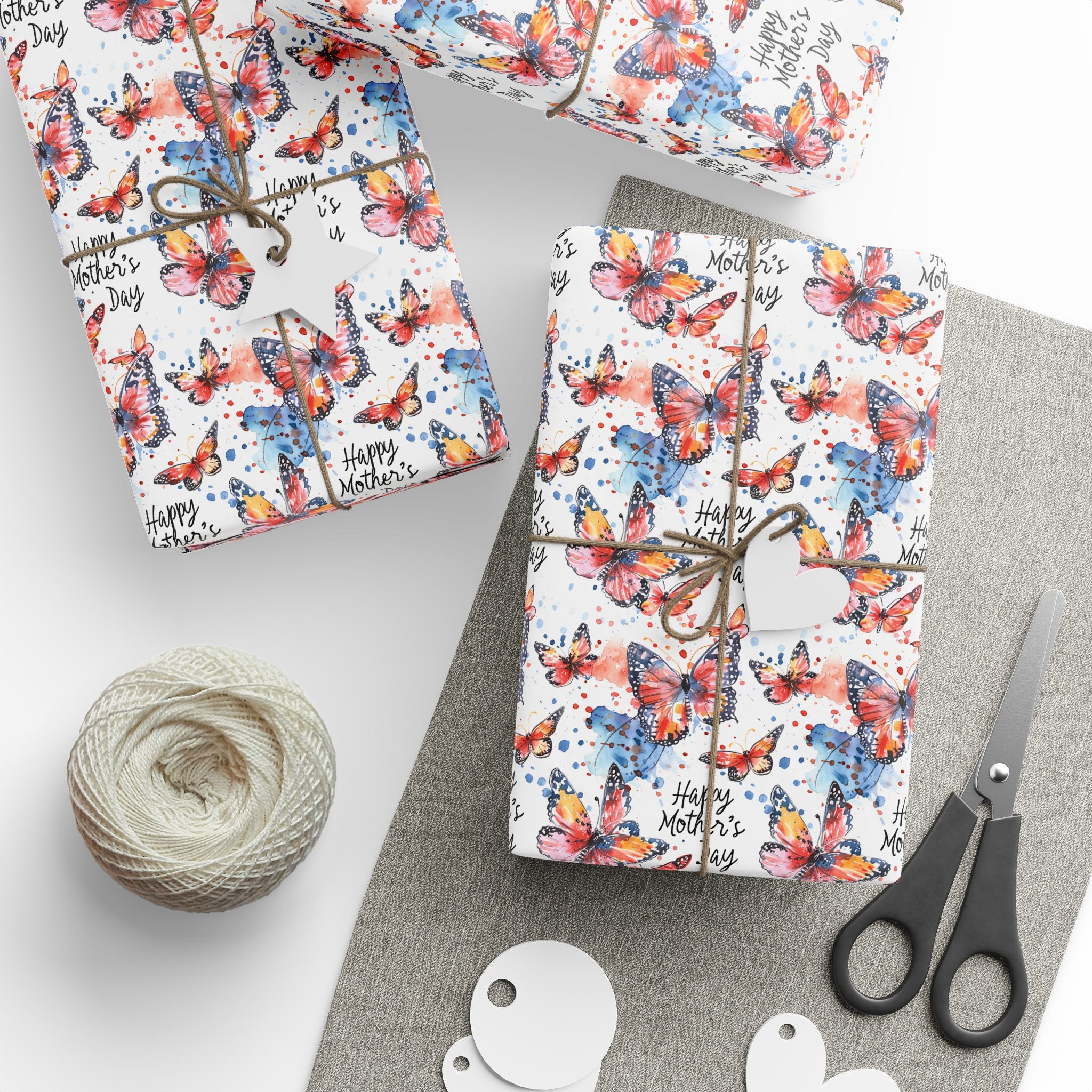 Mother's Day Gift Wrapping Paper Butterfly Gift Wrap Mother's Day Gift ...