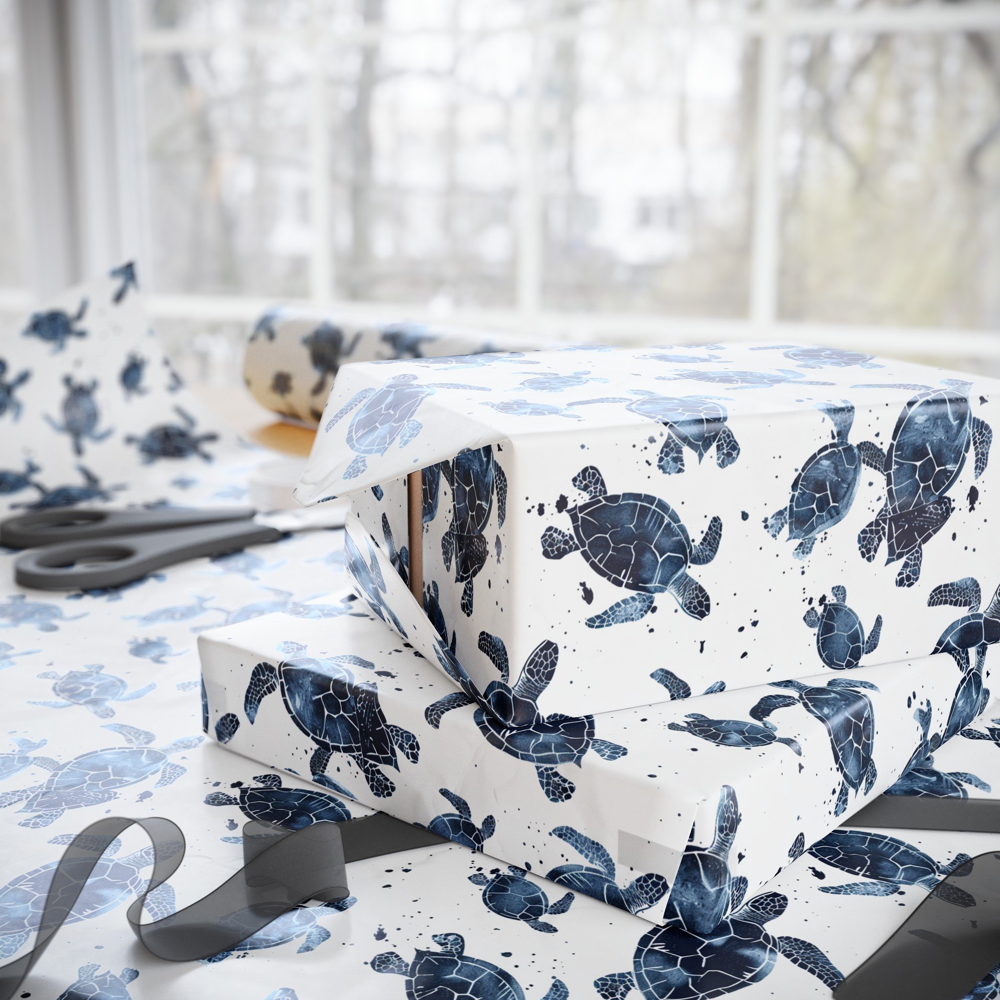 Sea Turtles Wrapping Paper Animal Wrapping Paper Perfect for Ocean ...
