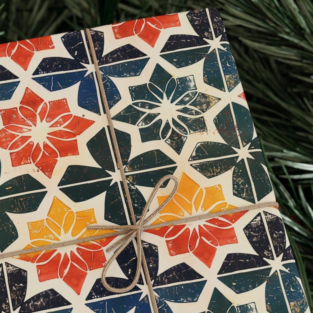 Wrapping Paper, Eid Gift Wrap Colorful Moroccan Tile Holi Gift Wrap ...