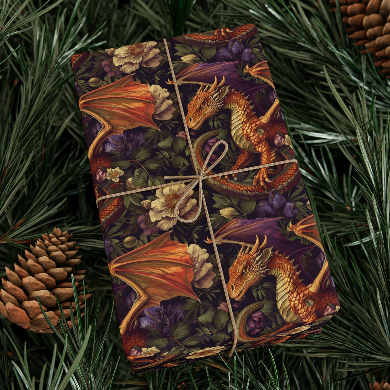 Mythical Dragon Gift Wrapping Paper Dragon & Fantasy Wrapping Paper ...