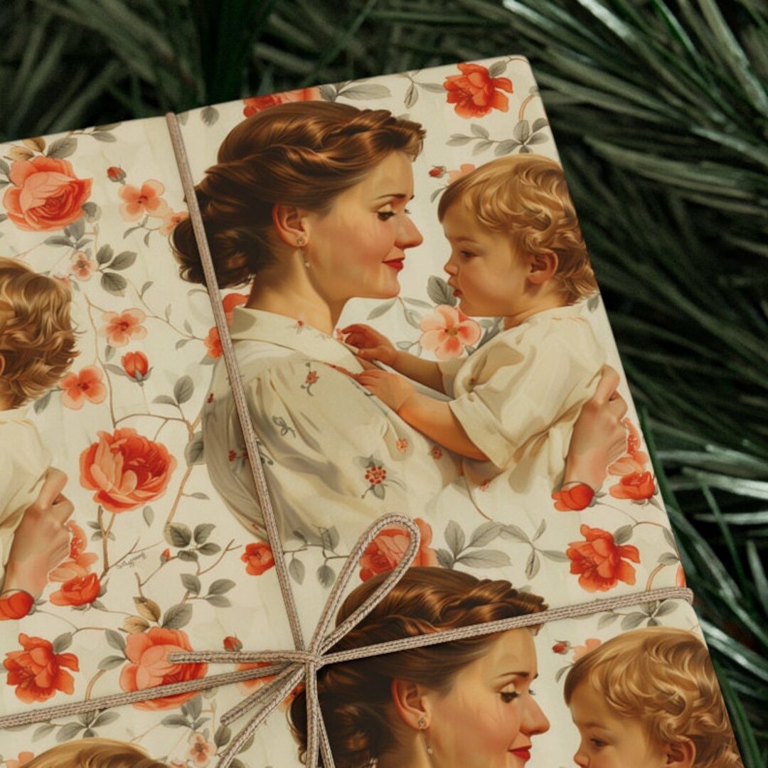 Mother's Day Gift Wrapping Paper vintage Gift Wrap Mother's Day Gift ...