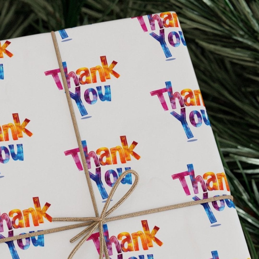 Thank You Wrapping Paper Gift Wrap for Expressing Gratitude and Thanks ...