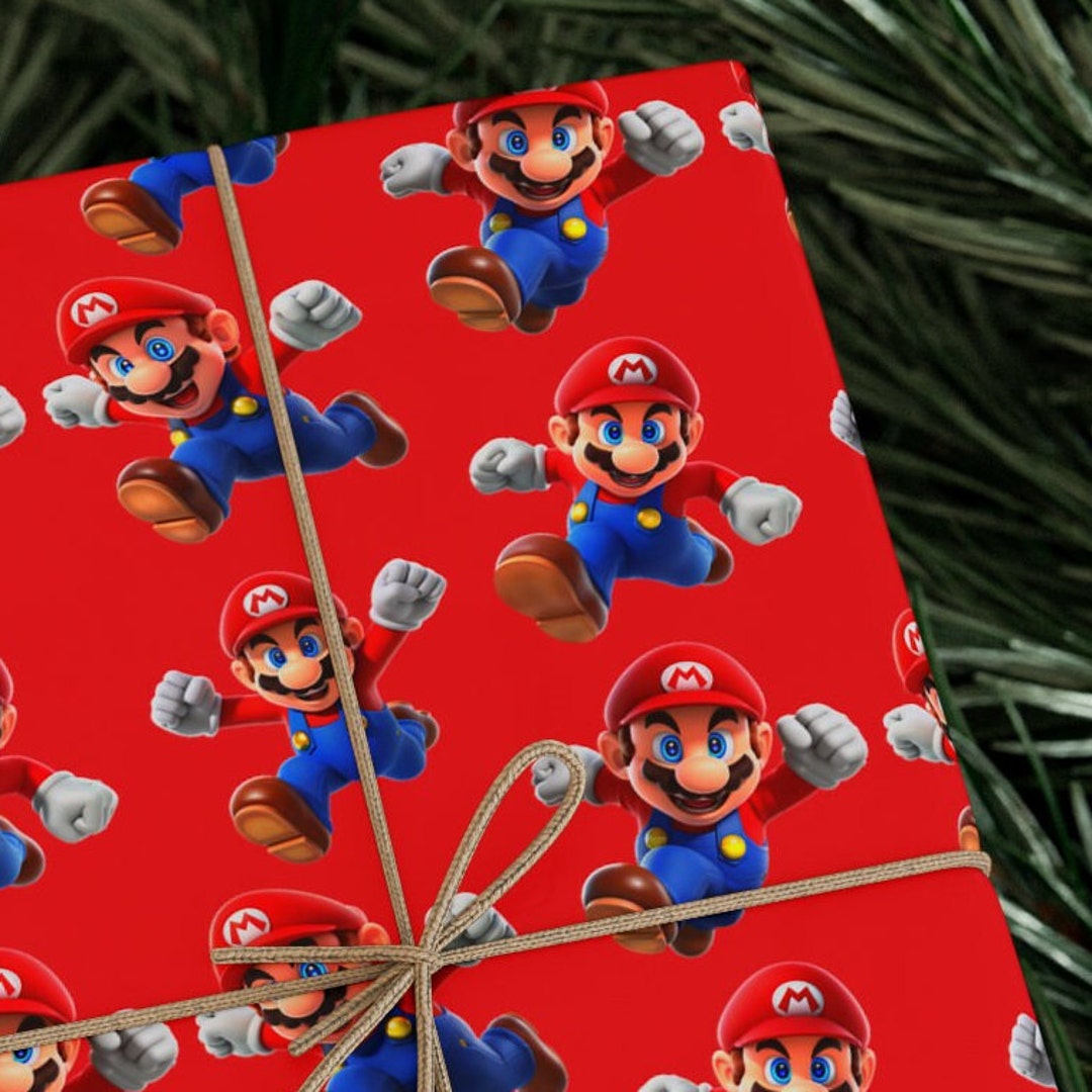 Super Mario Gift Wrapping Paper, Nintendo Gift Wrap, Video Game ...
