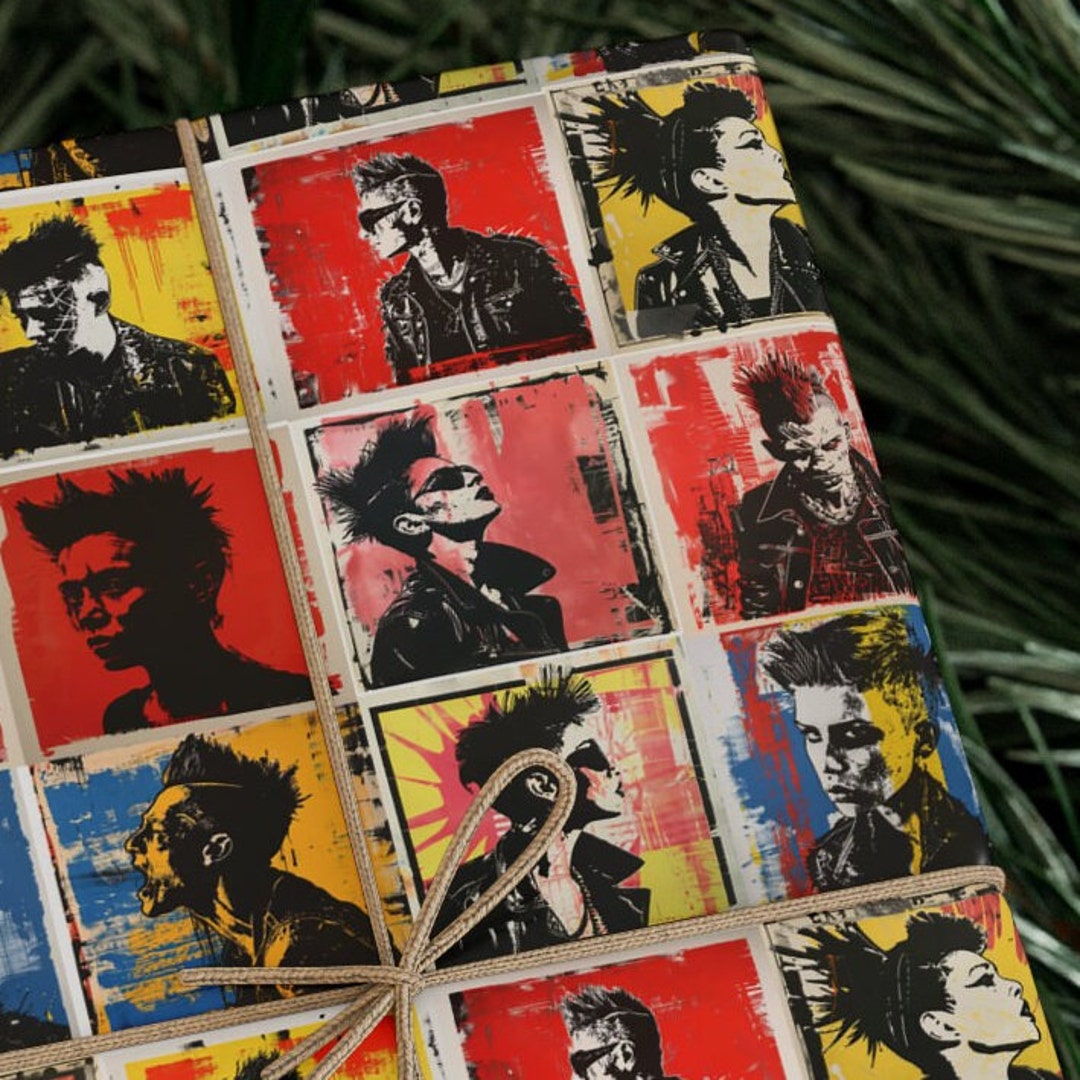 Punk Rock Gift Wrapping Paper Anarchy Gift Wrap Gift Wrap for Edgy ...