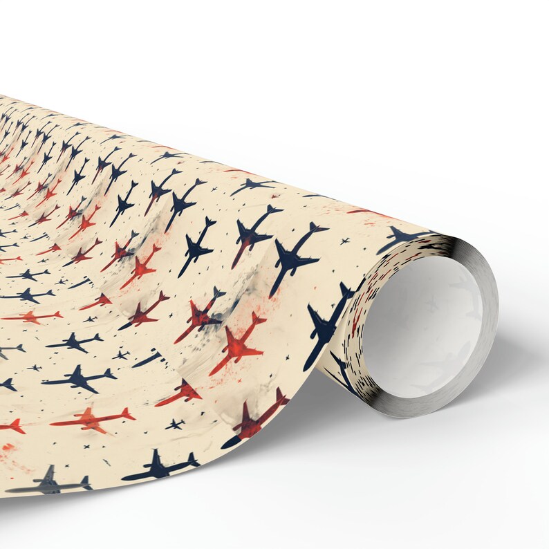 Aviation Wrapping Paper Themed Wrapping Paper Plane Design Gift Wrap ...