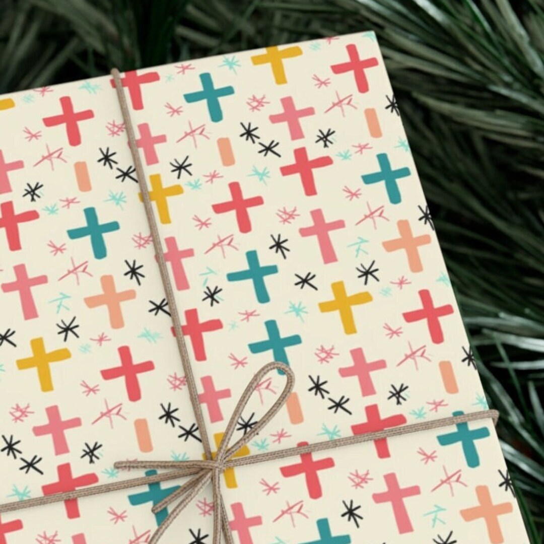 Christian Wrapping Paper Cross Gift Wrap Easter Gift Paper Premium ...