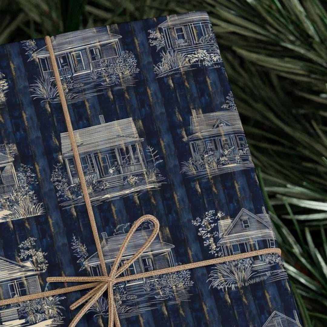 Blueprint Wrapping Paper Construction Gift Wrap Music Festival Decor ...