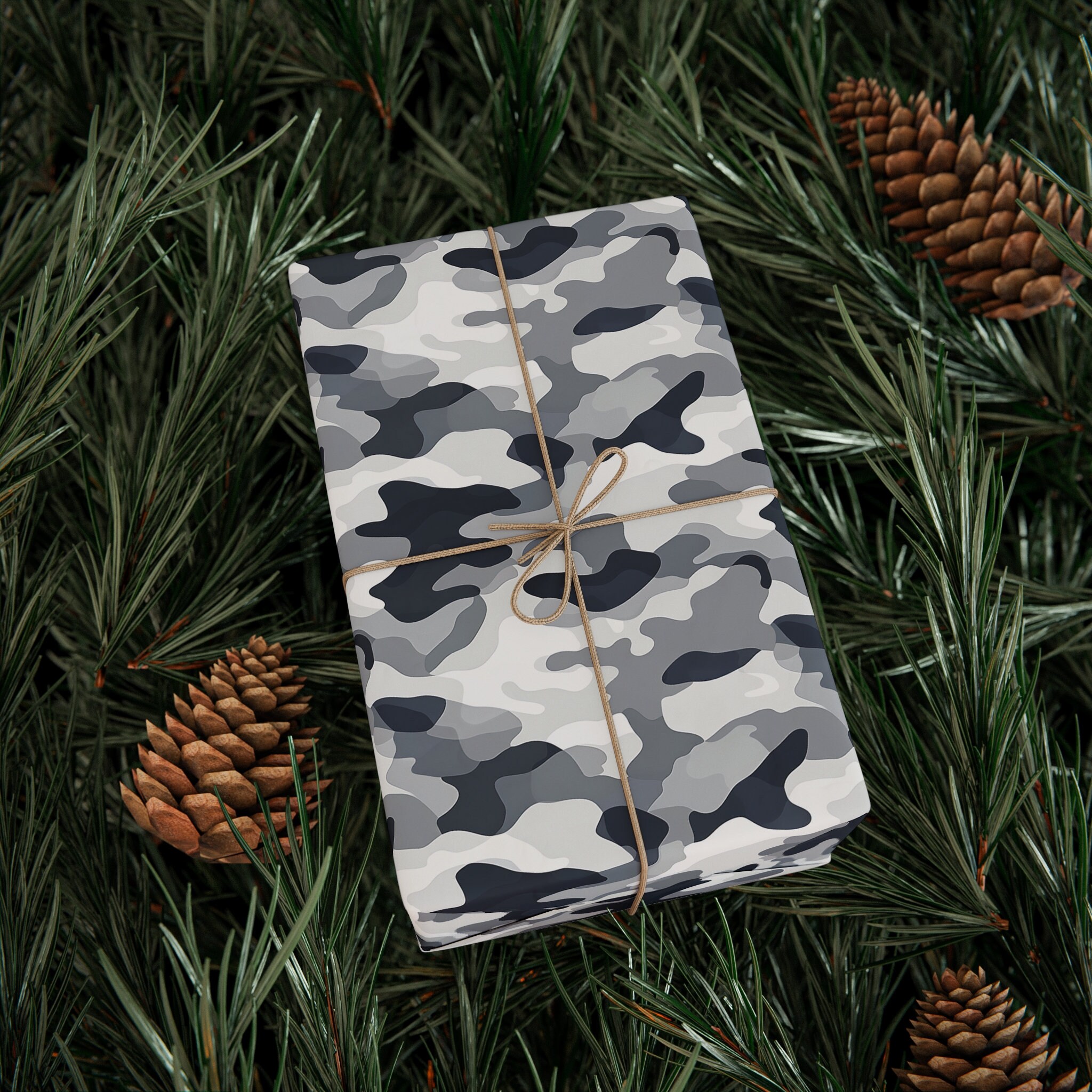 Gray Camo Wrapping Paper Sleek & Modern Camouflage Gift Wrap for ...