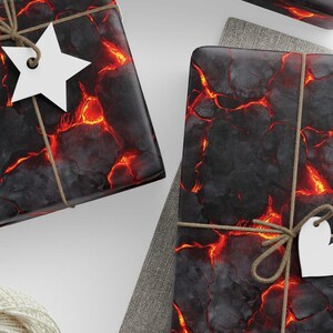 Wrapping Paper, Volcanic Rock Design Magma Gift Wrap for Geologists ...