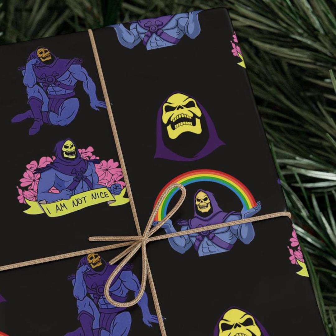 Skeletor Wrapping Paper He-man Gift Wrapping Paper 80's Cartoon Wrap ...