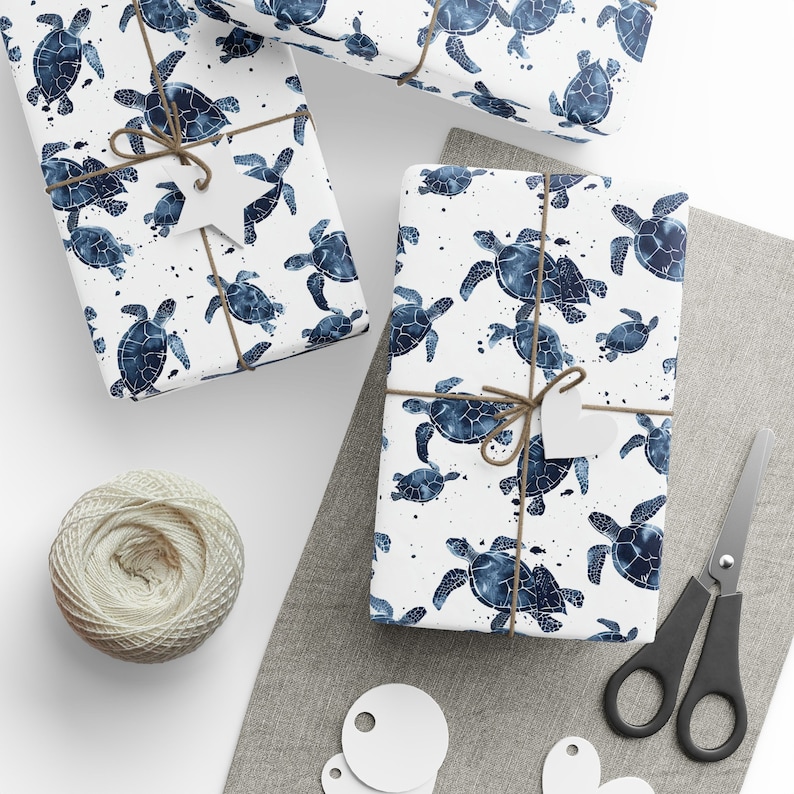 Sea Turtles Wrapping Paper Animal Wrapping Paper Perfect for Ocean ...