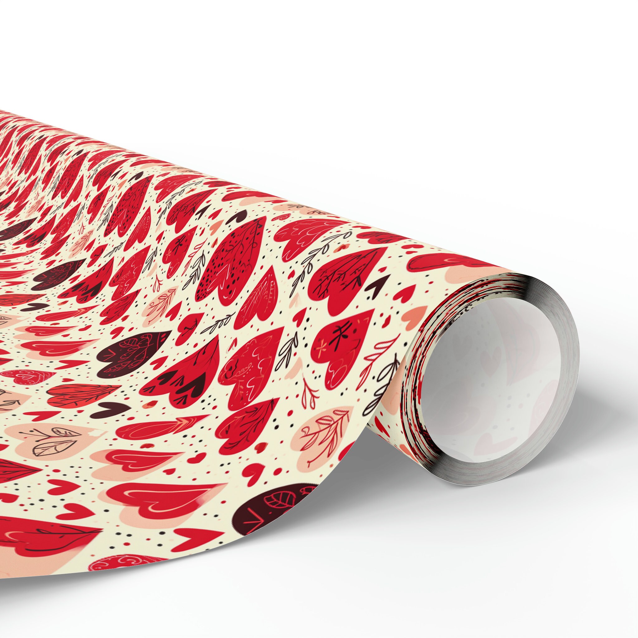 Love Gift Wrapping Paper, Hearts Wrapping Paper Romantic Fun Premium ...