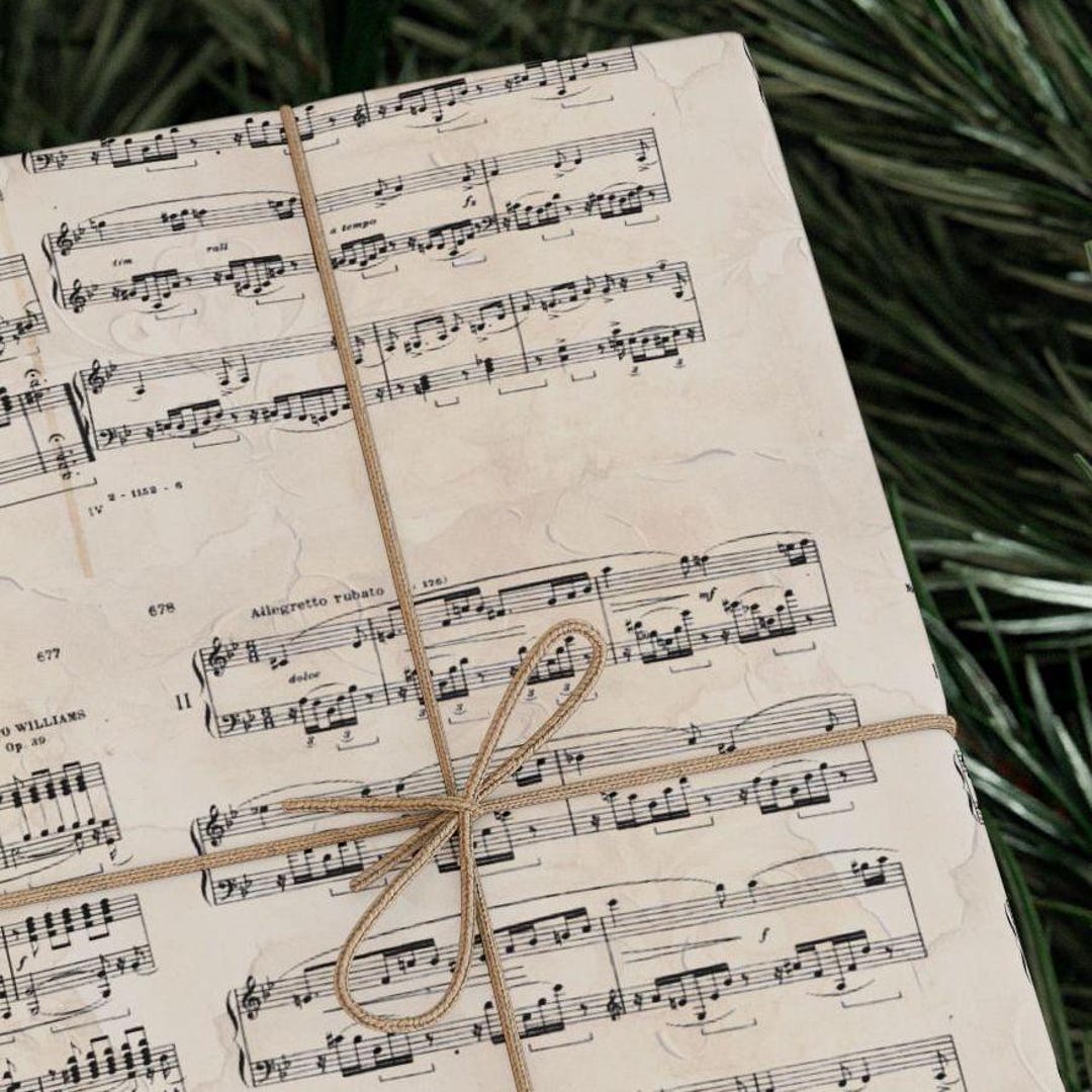 Sheet Music Wrapping Paper Musical Notes Wrapping Paper Music Note Gift ...