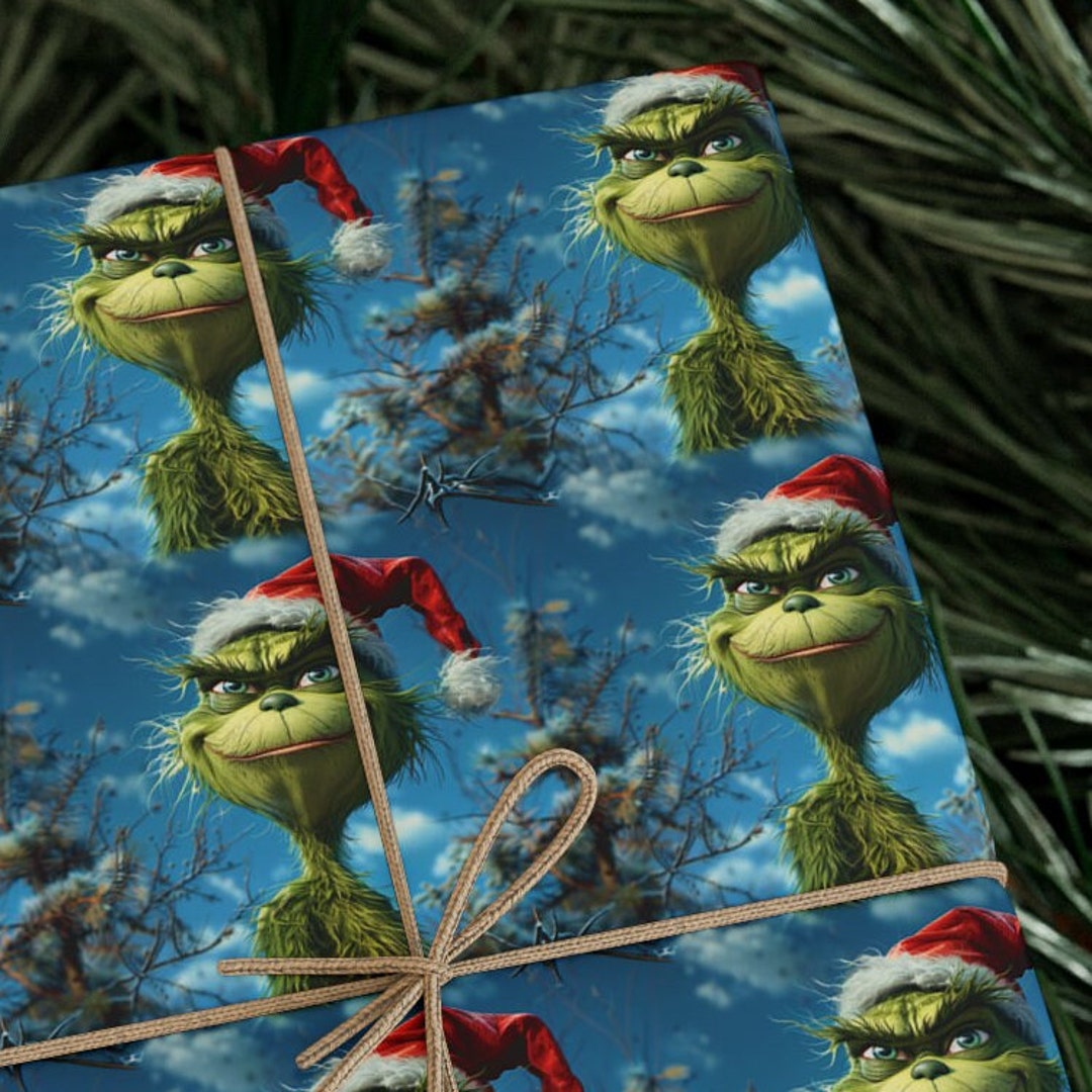 Grinch Who Stole Christmas Gift Wrap Holiday Gift Wrap Paper Grich Gift ...