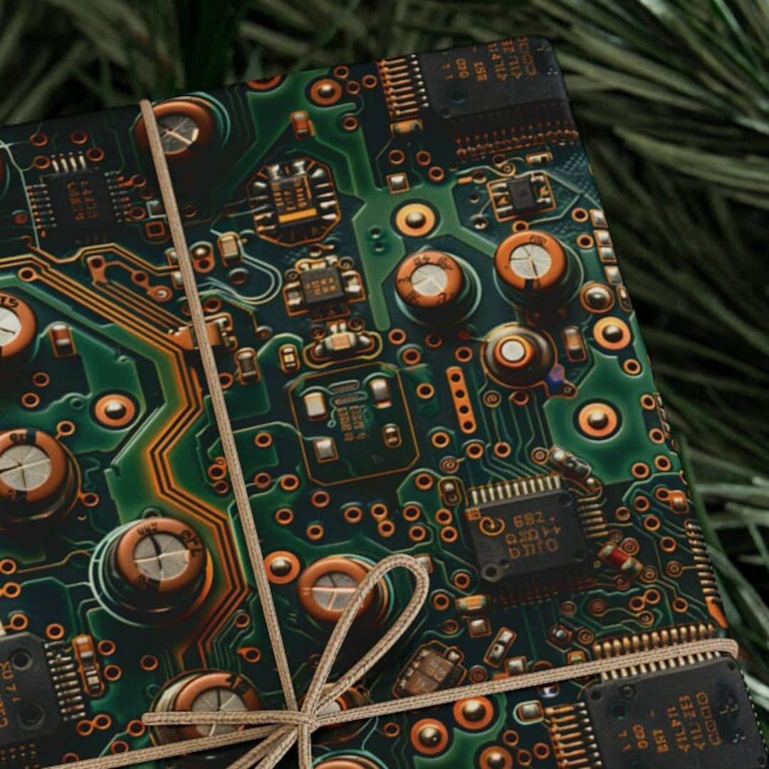Circuit Board Wrapping Paper Geek & Nerd Gift Wrap for Tech Engineers ...