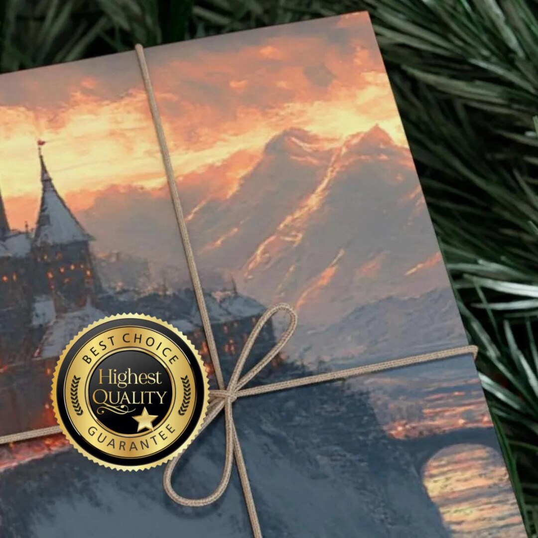 Medieval Castle Wrapping Paper With a Fantasy Theme for Harry Potter ...