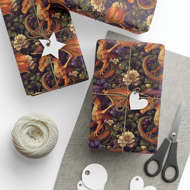 Mythical Dragon Gift Wrapping Paper Dragon & Fantasy Wrapping Paper ...