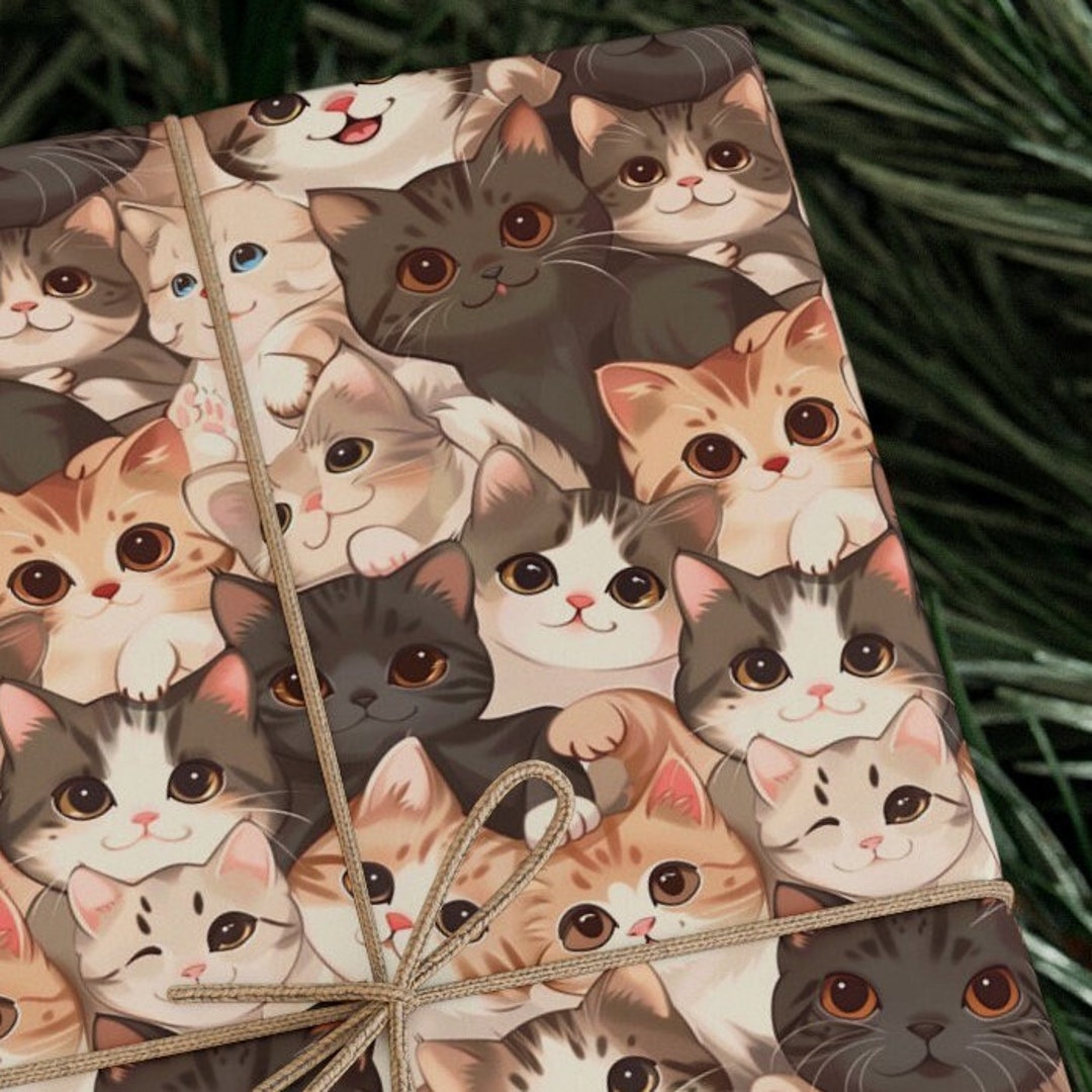 Cute Kittens Wrapping Paper Cat Wrapping Paper Pet Wrapping Paper ...