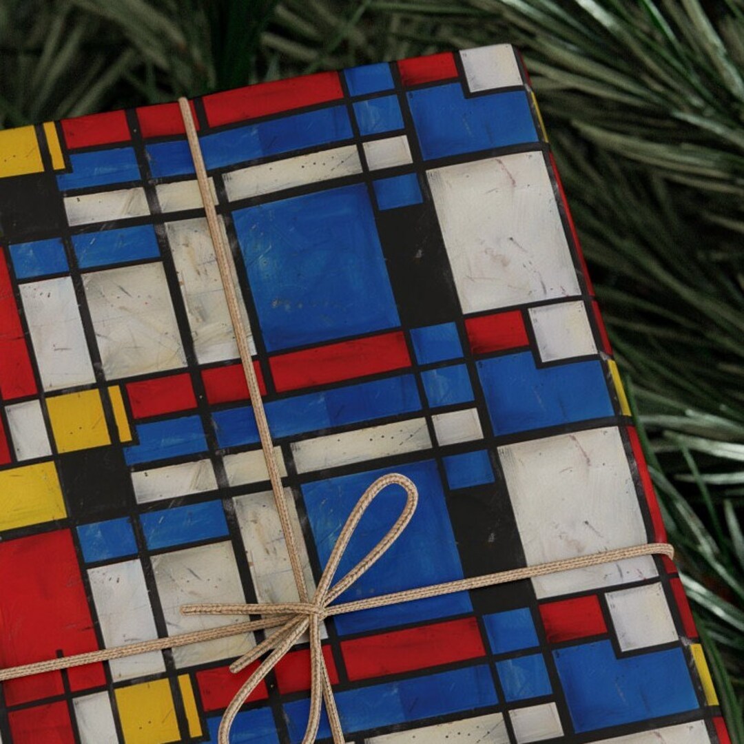 Modern Art Gift Wrapping Paper De Stijl Gift Wrap for Art Lovers ...