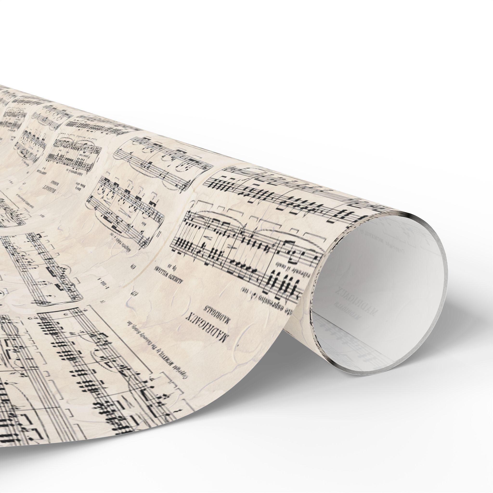 Sheet Music Wrapping Paper Musical Notes Wrapping Paper Music Note Gift ...