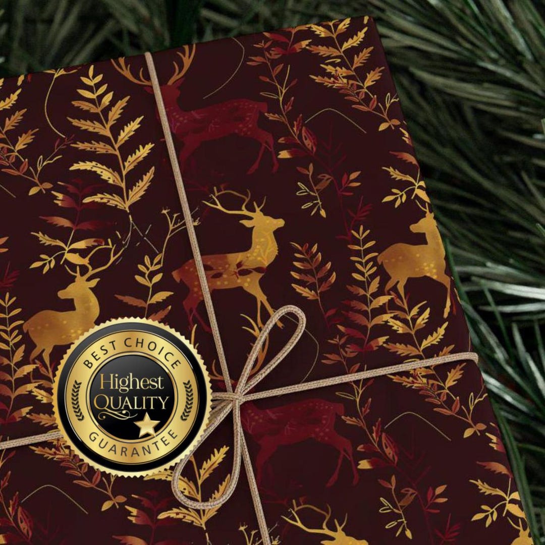 Deer Wrapping Paper, Deer Gift Wrap for Men, Hunters, Nature Lovers ...