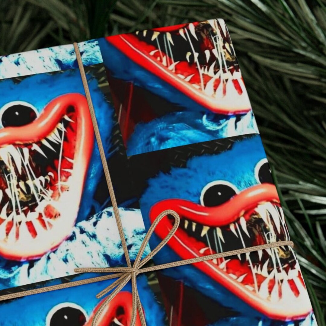 Huggy Wuggy Wrapping Paper Poppy Playtime Gift Wrap Horror Wrapping ...