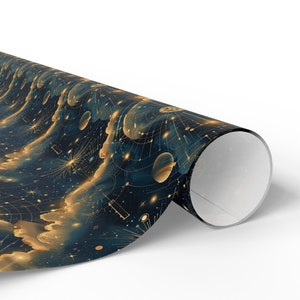 Celestial Wrapping Paper Interstellar Gift Wrap Outer Space Star Theme ...