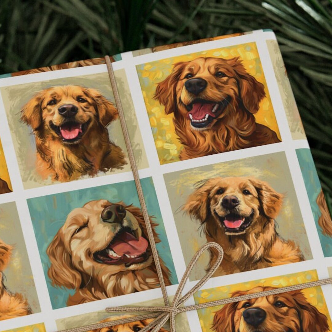Golden Retriever Gift Wrap Pet Wrapping Paper Dog Wrapping Paper ...