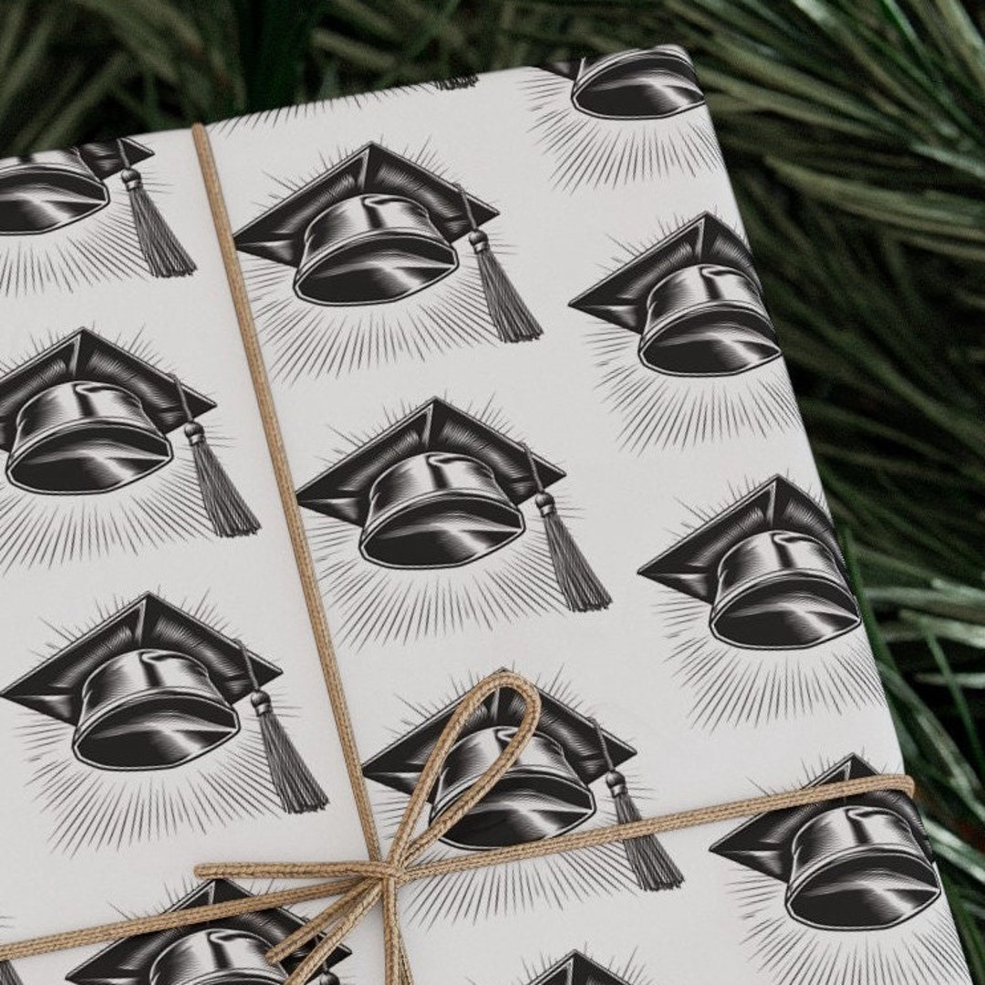 Graduation Cap Wrapping Paper Gift Wrap for Graduating Seniors - Etsy