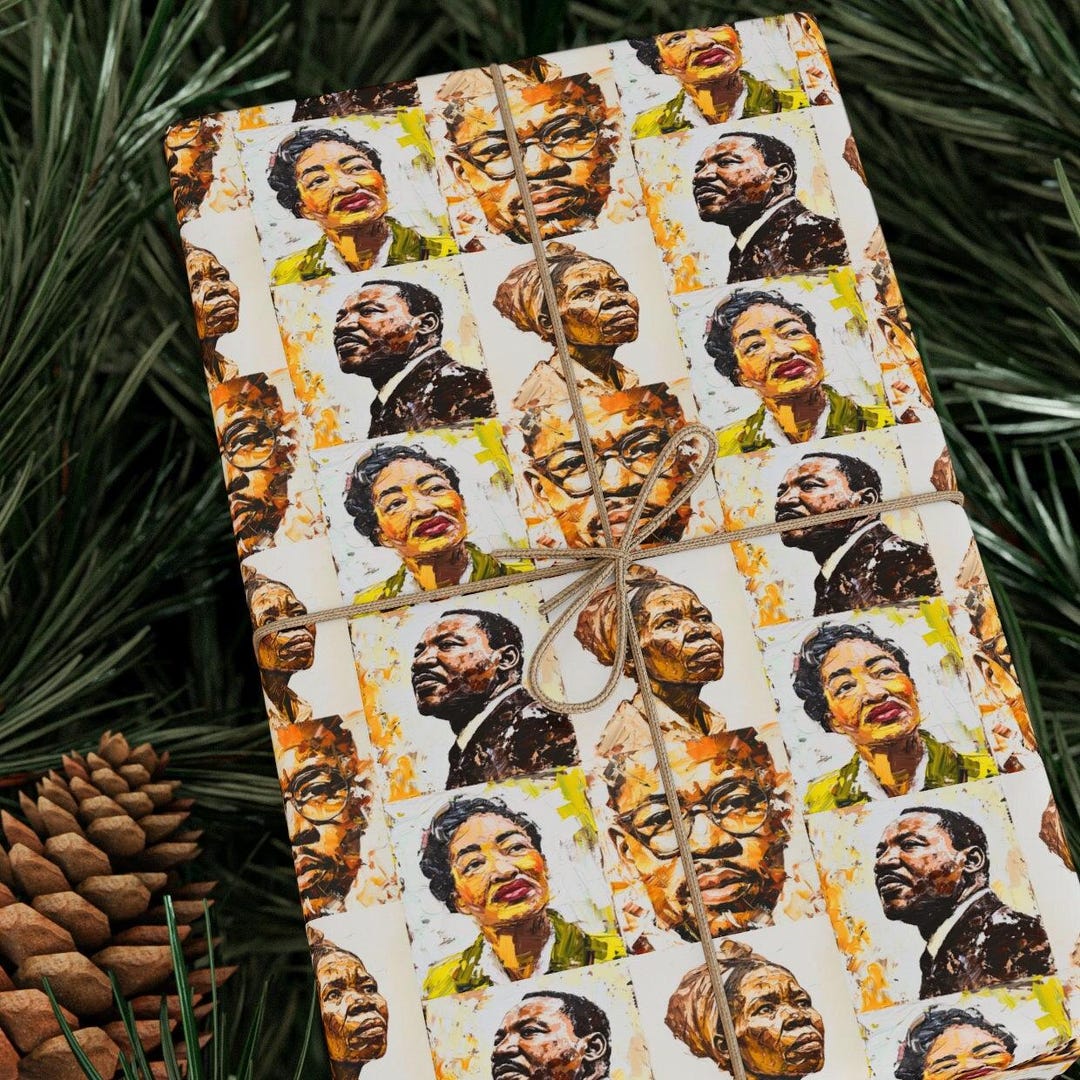 Black History Wrapping Paper Featuring MLK Jr., Malcolm X, Rosa Parks ...