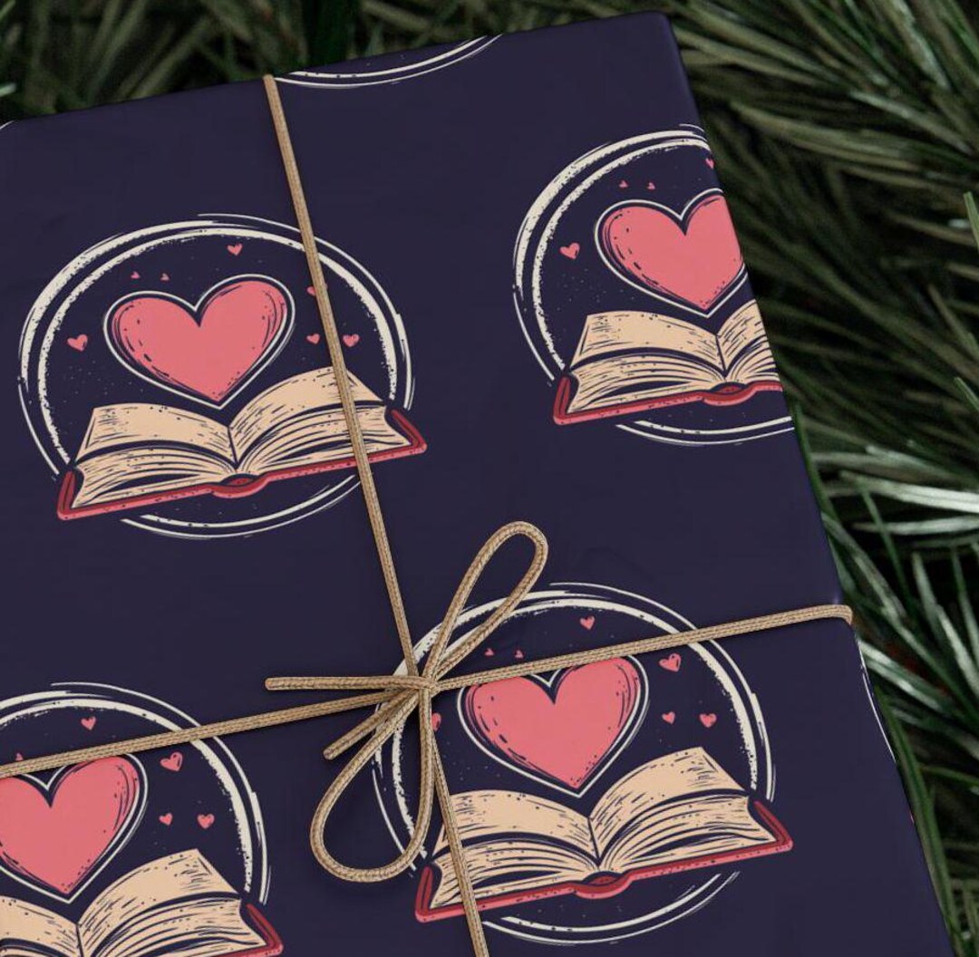 Book Gift Wrapping Paper - Readers Love Reading Themed Gift Wrap ...