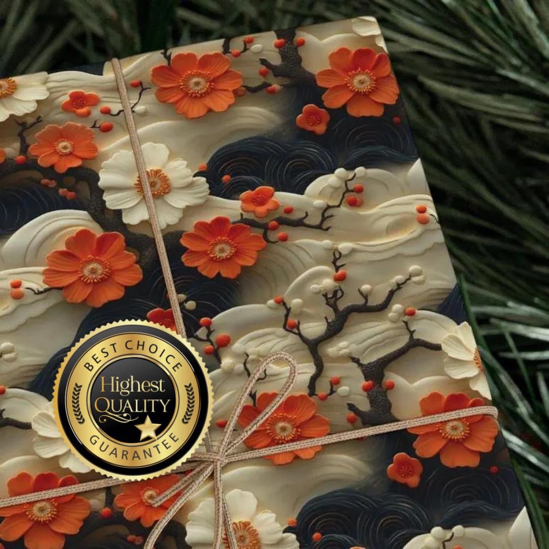 Vintage Traditional Japanese Wrapping Paper Cultural Giftwrap for ...