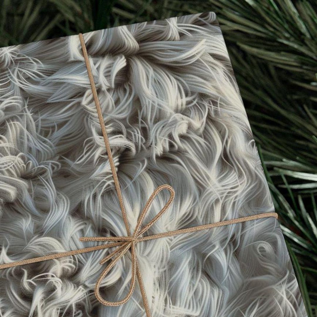 White Furry Wrapping Paper White Fur Gift Wrap for Birthday and ...