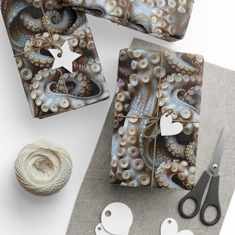 Tentacle Gift Wrapping Paper Octopus Gift Wrap With White Tenticle ...