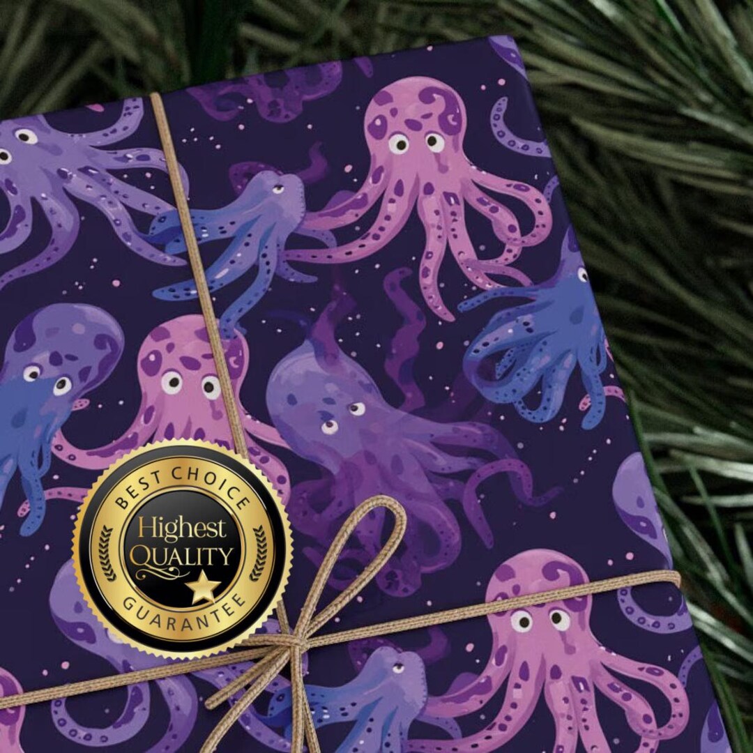 Kawaii Octopus Gift Wrapping Paper for Childrens' Baby Shower Wrapping ...