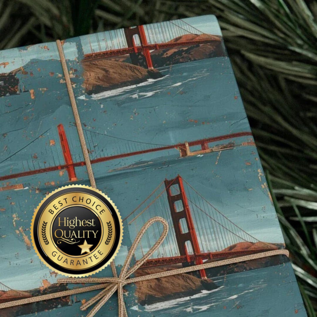 Golden Gate Bridge Wrapping Paper Seasonal Nostalgia Gift Paper for ...