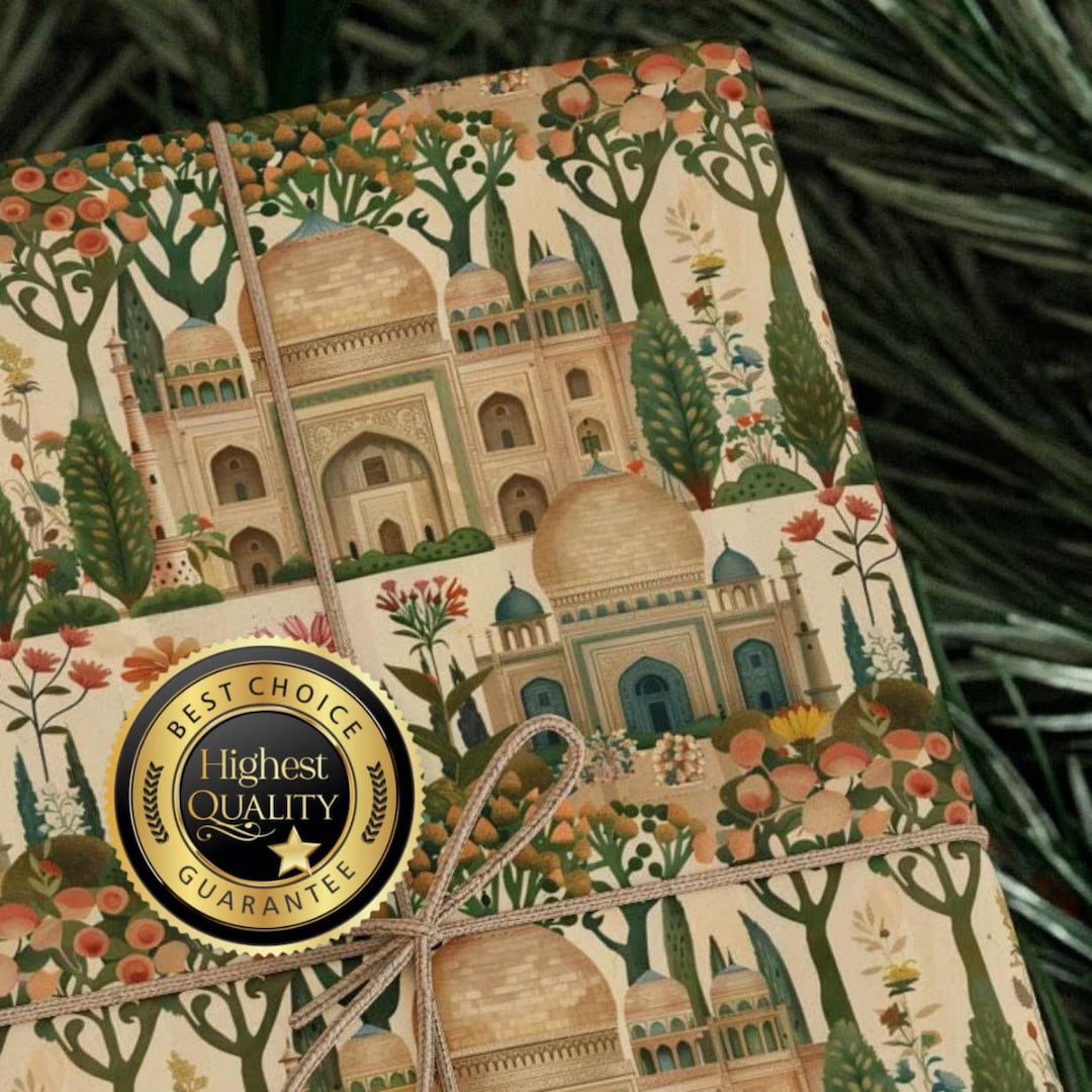 Wonderous Taj Mahal Wrapping Paper SE Asian Indian Wedding Gift Wrap ...