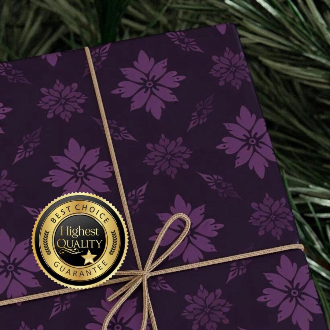 Purple Wedding Wrapping Paper Violet With Light Purple Pattern for ...