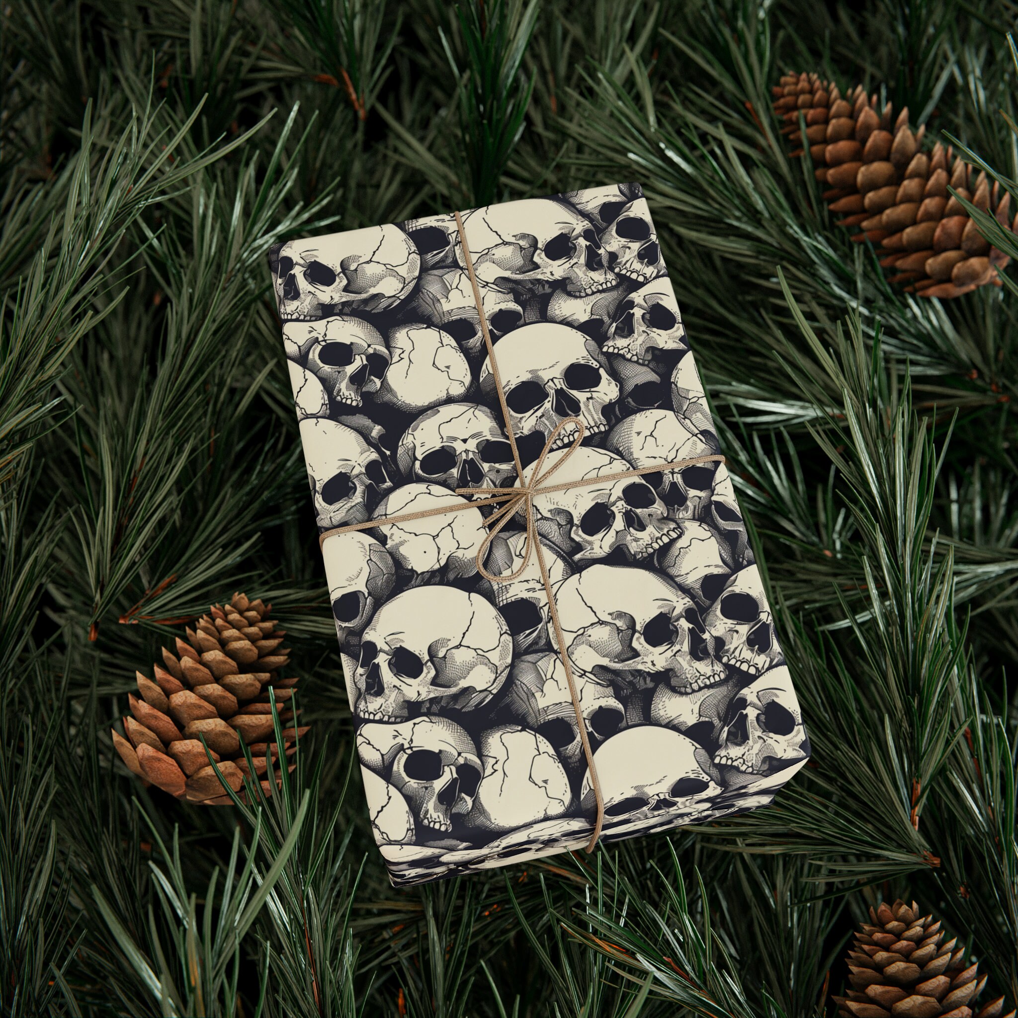 Skulls Gift Wrapping Paper Horror Gift Wrap Edgy Gothic Gift Wrap for ...