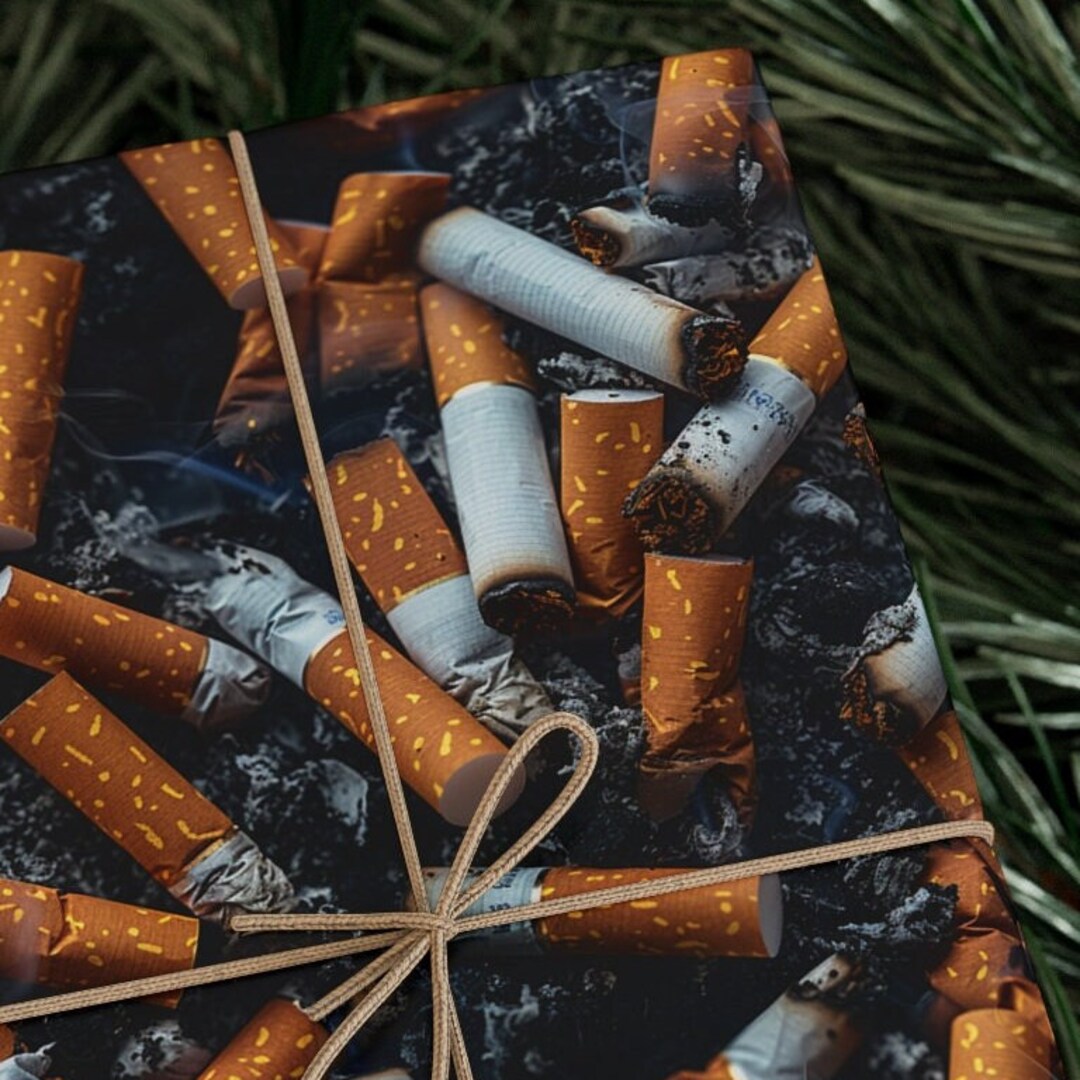 Cigarette Butts Wrapping Paper Funny Wrap for Birthday & Christmas ...