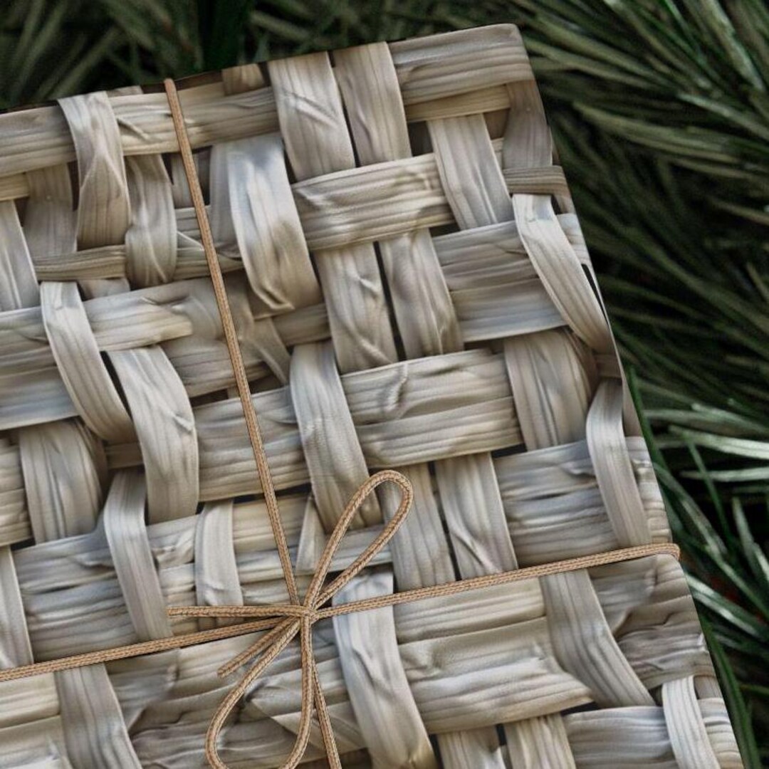 Vintage White Woven Wrapping Paper - White Wicker Gift Wrap for ...