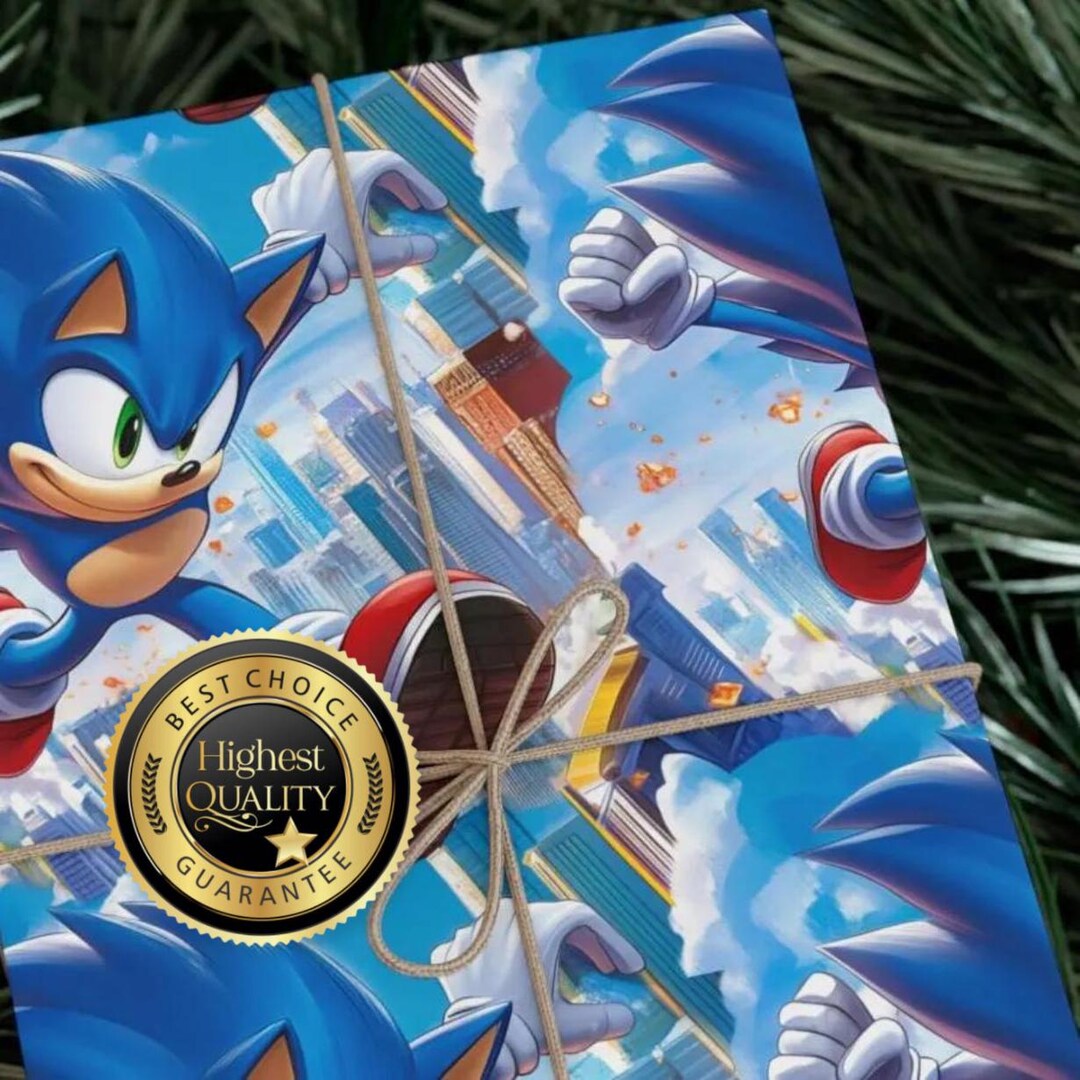 Sonic the Hedgehog Wrapping Paper Video Game Gift Wrapping Paper for ...